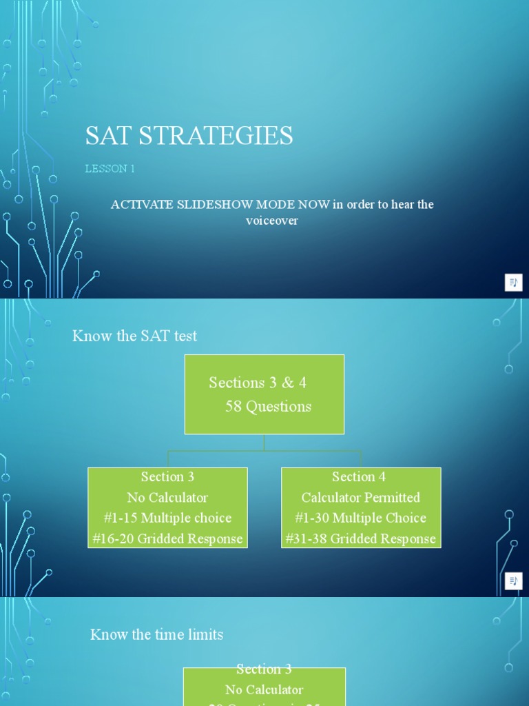 SAT Math Lesson 1 | PDF | Sat | Multiple Choice