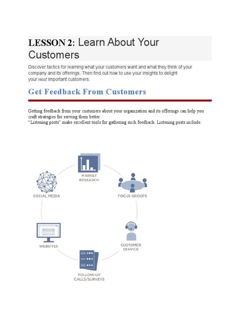 Learn About Your Customers: Lesson 2 | PDF | Sales | Customer