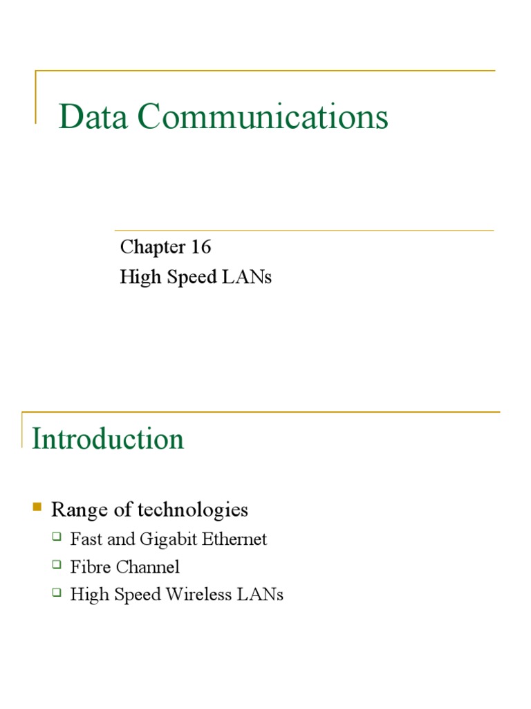 Data Communications: High Speed Lans | PDF | Network Topology | Computer Network