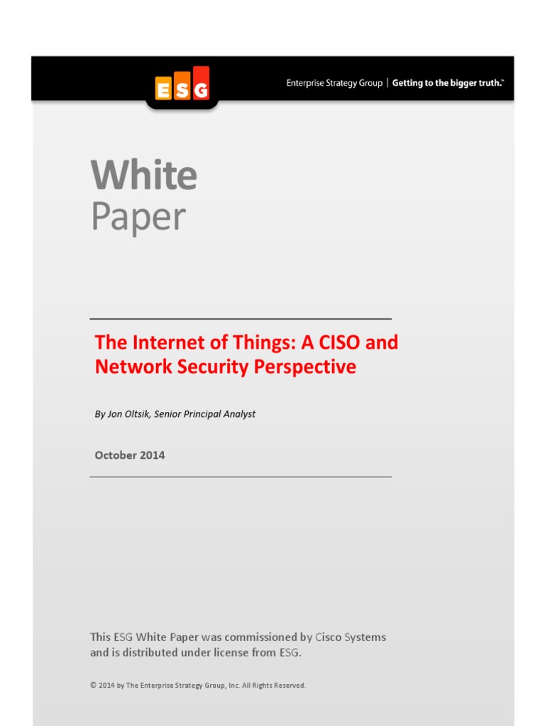 ESG White Paper Cisco IoT Oct 2014 | Download Free PDF | Internet Of ...