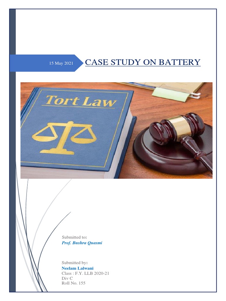 Case Study On Battery: Submitted To | PDF | Tort | Damages