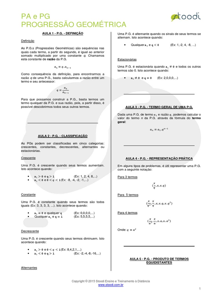 Matemática PA e PG | PDF | Conceitos Matemáticos | Objetos Matemáticos