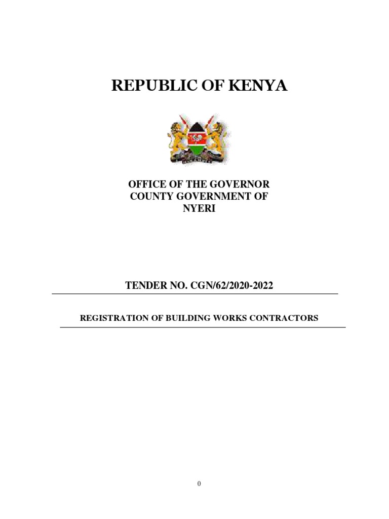 Nyeri County Building Contractors Registration | PDF | Economies ...