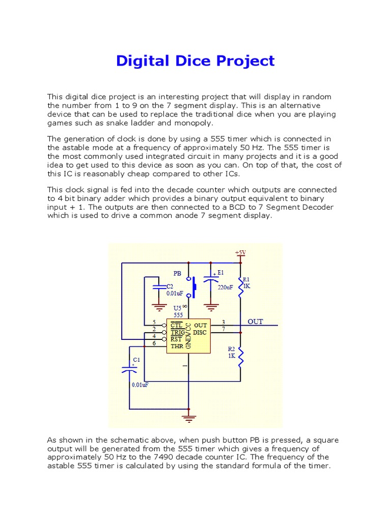 Digital Dice Project | PDF