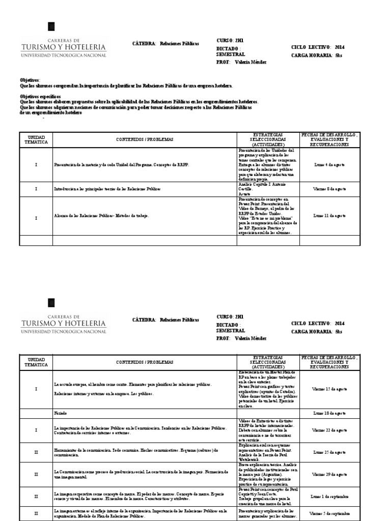 Cronograma RRPP | PDF | Relaciones públicas | Medios de comunicación en ...