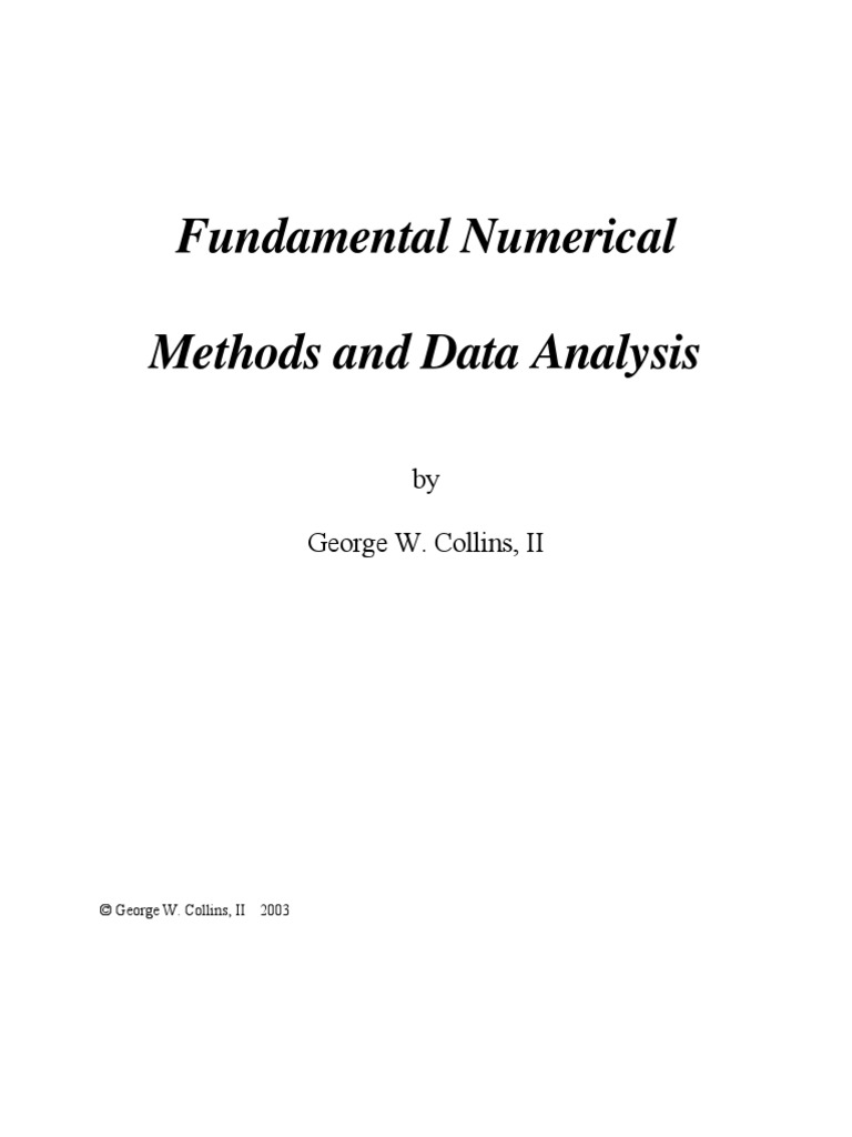 Fundamental Numerical Methods and Data Analysis - G. Collins | PDF