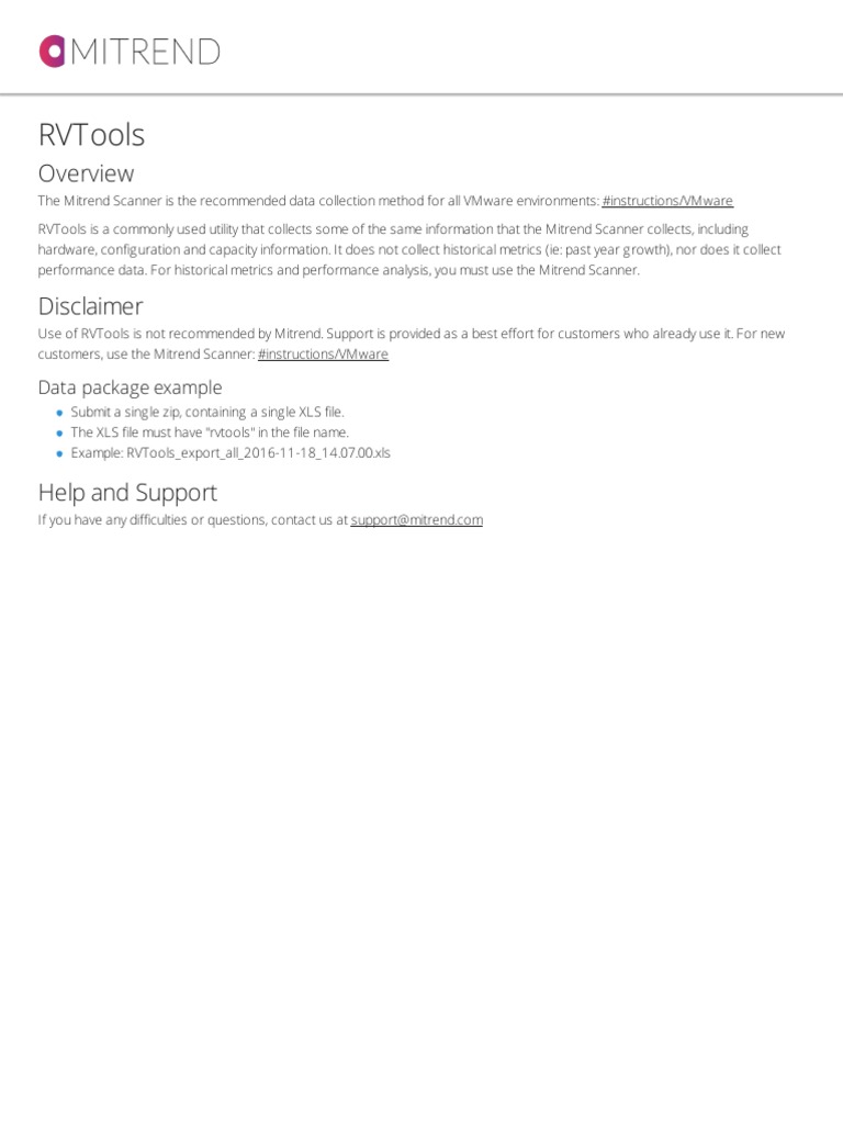 RVTools vs Mitrend Scanner Guide | PDF | Computers