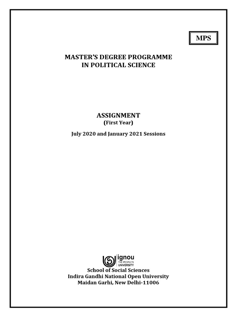 MPS - 1st Year - 2020-21 English | PDF | Political Science | Political ...