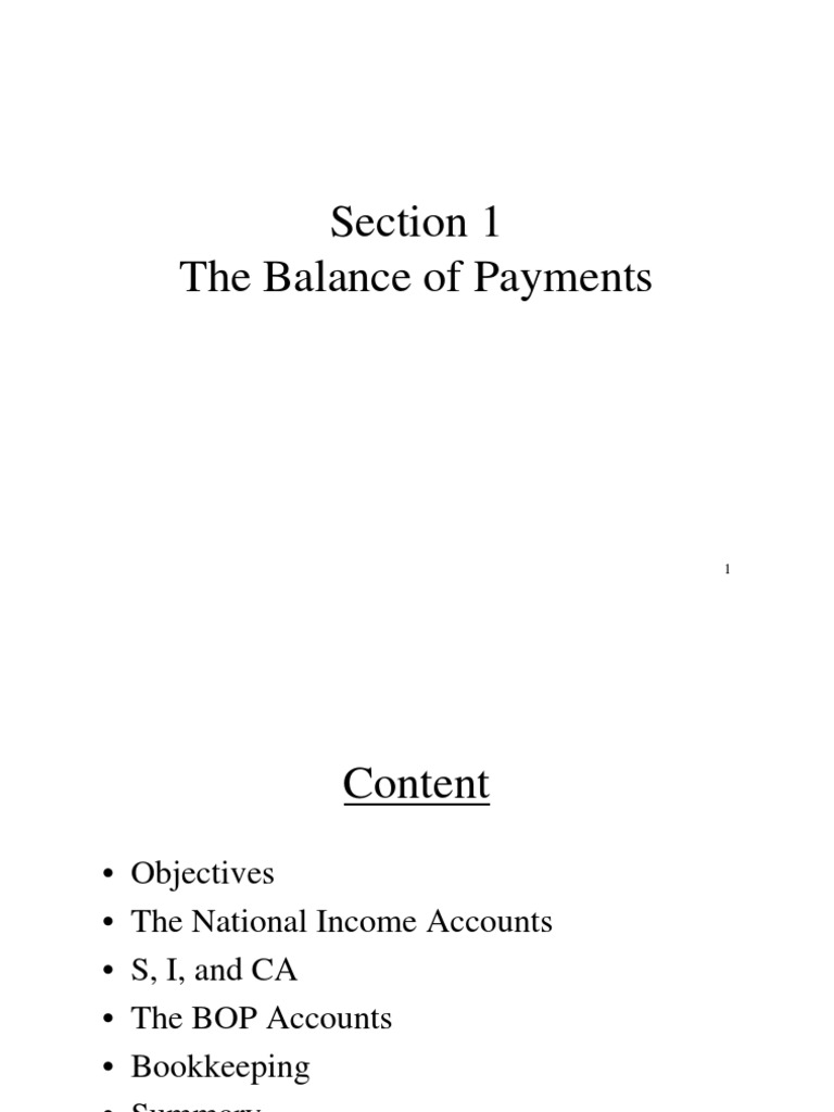 Section 1 The Balance of Payments | PDF | Measures Of National Income ...
