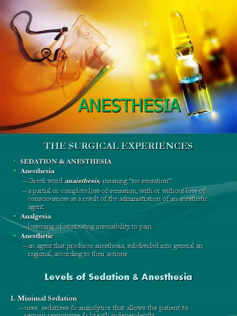 An Overview of Sedation, Anesthesia, and Regional Block Techniques ...