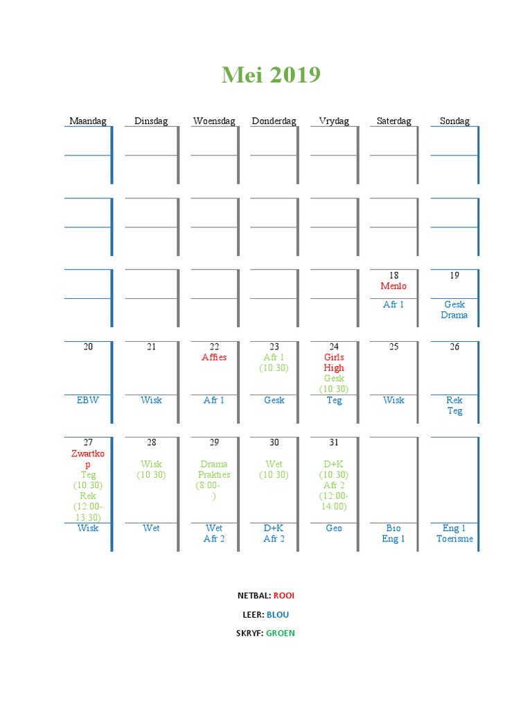 Eksamen Rooster 2019 K 2 | PDF | Prayer | Jesus