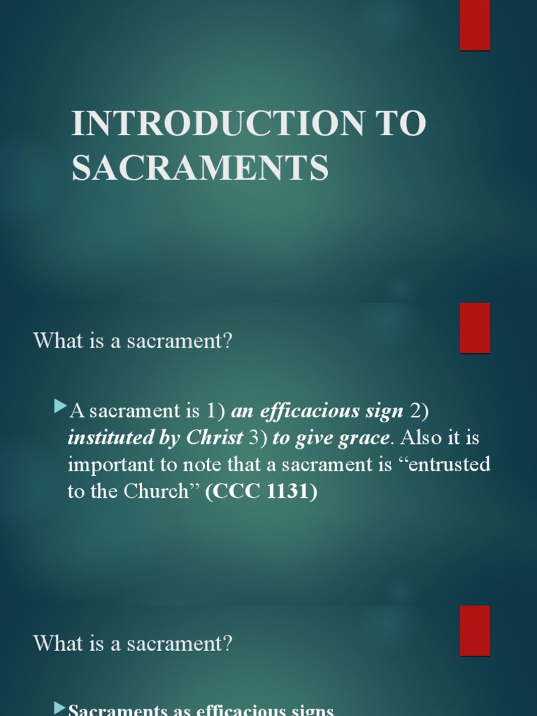 Understanding Sacraments in Christianity | PDF | Grace In Christianity ...