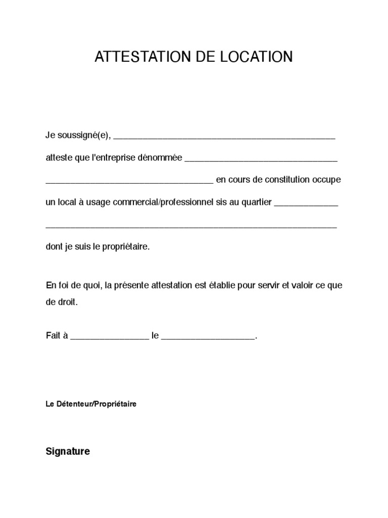 Attestation de Location-1 | PDF