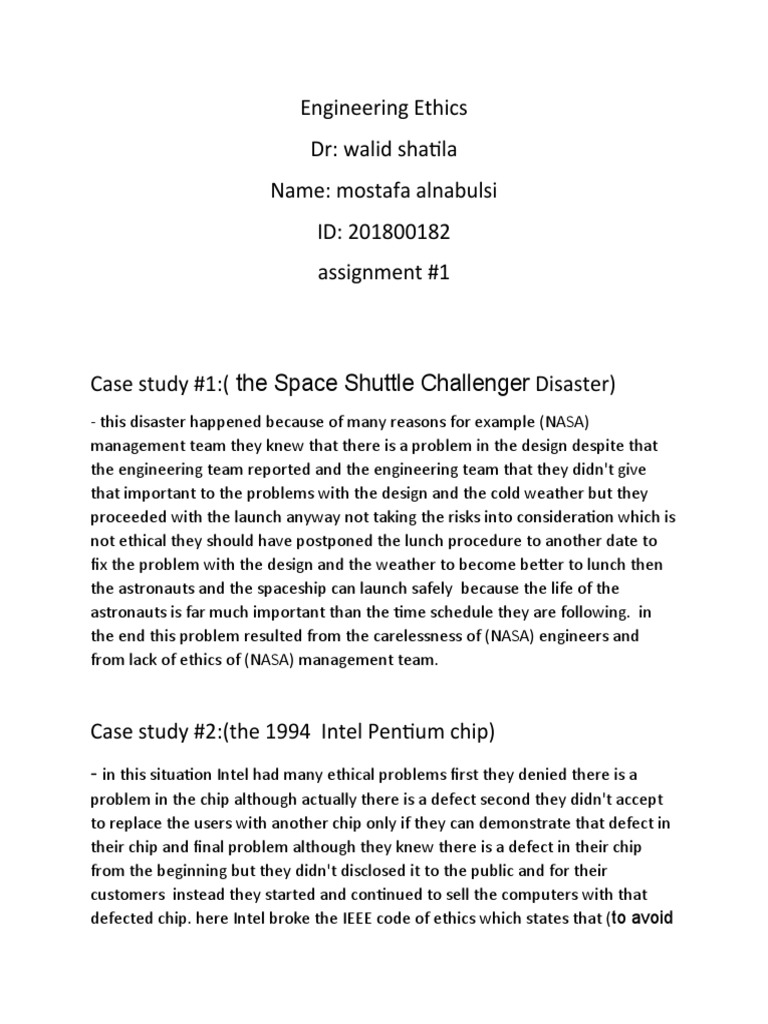 Engineering Ethics Assignment 1 Mostafa Alnabulsi | PDF | Intel | Pollution