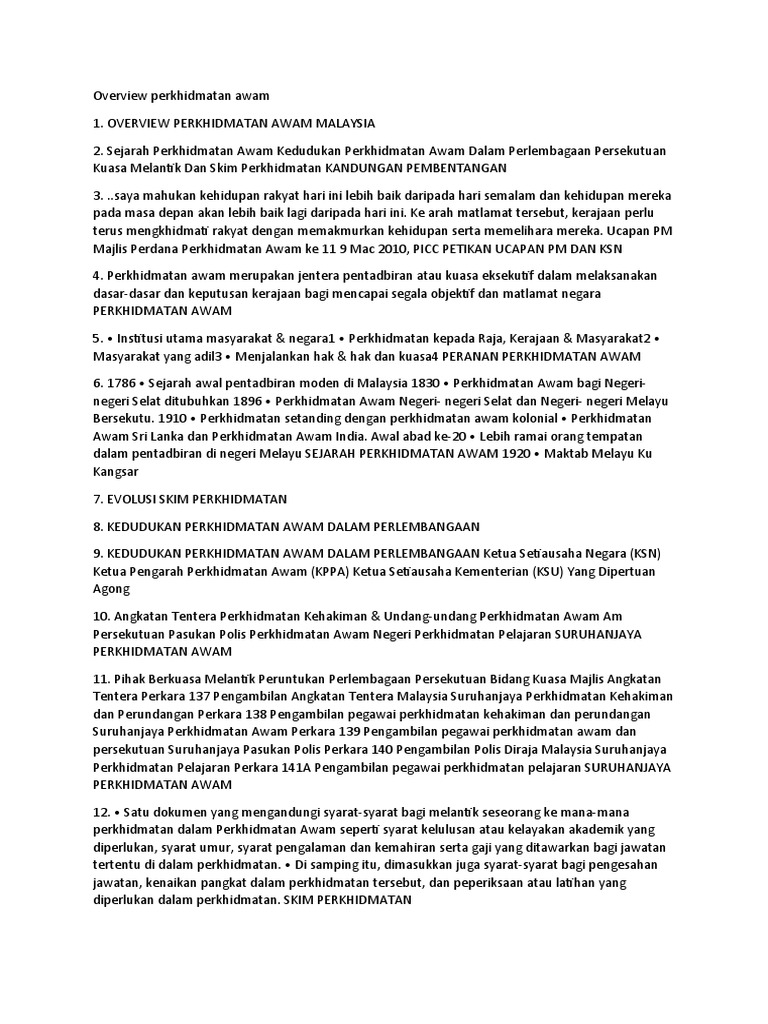 Overview Perkhidmatan Awam | PDF