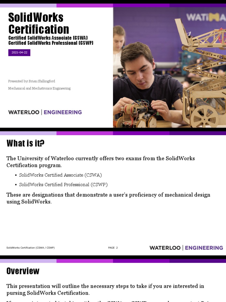 Solidworks Certification: Certified Solidworks Associate (Cswa ...