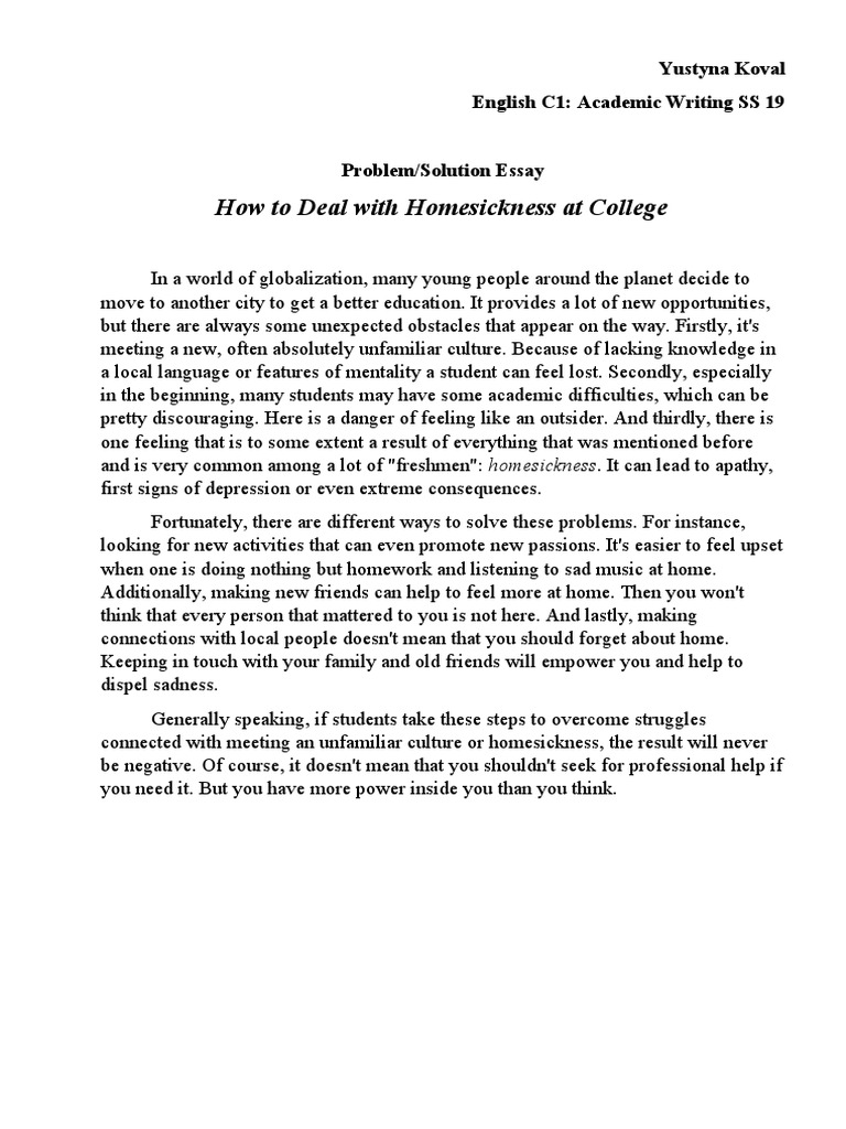 Problem-Solution Essay | PDF