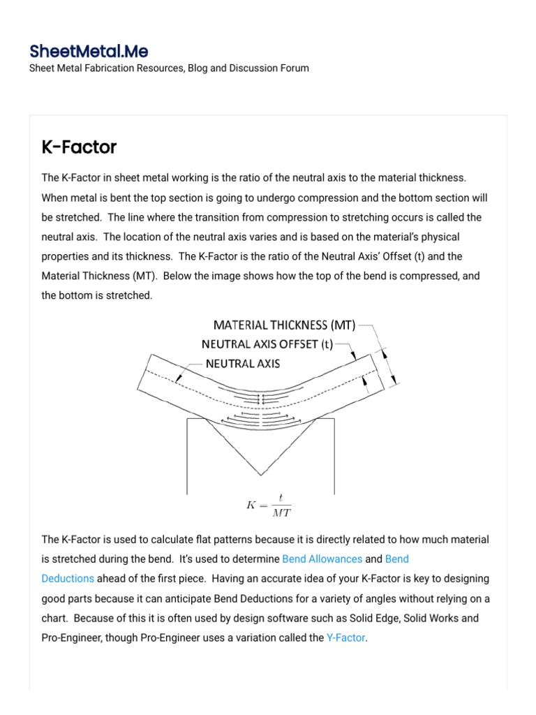 K-Factor - SheetMetal - Me | PDF | Mechanical Engineering | Metals