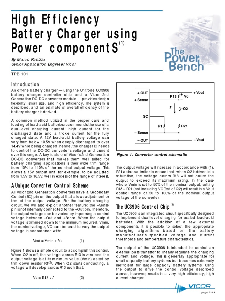 High Efficiency Battery Charger Design Using a DC-DC Converter Module ...