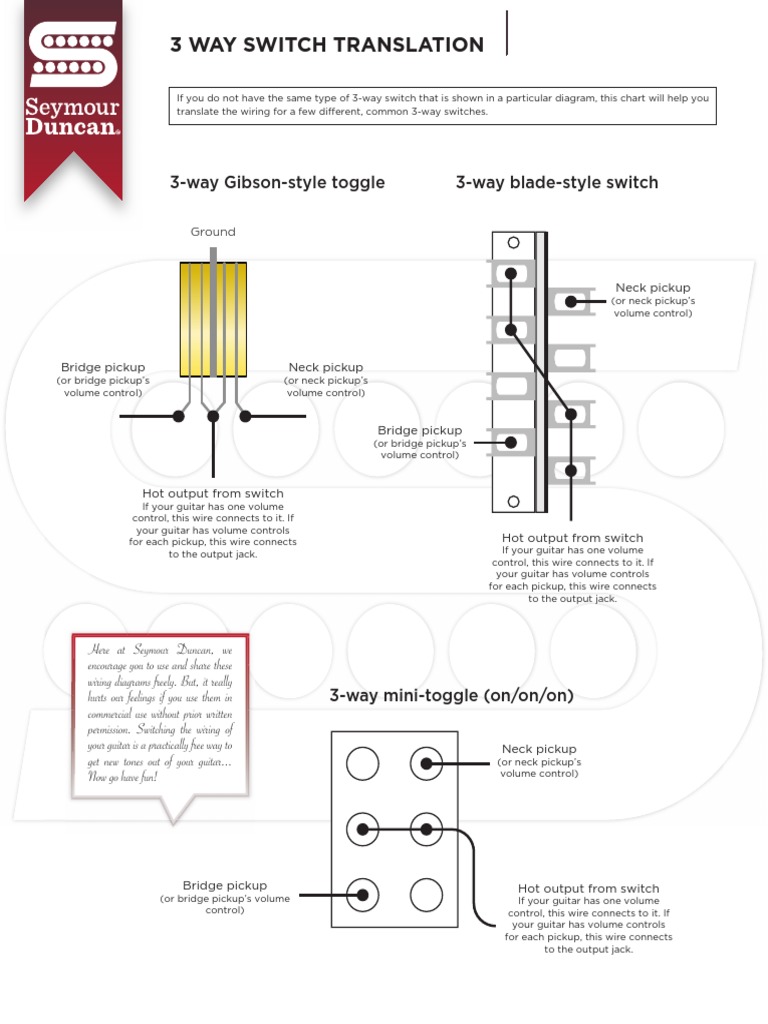 Guitar 3-Way Switch Wiring Guide | PDF | Guitars | Music Technology