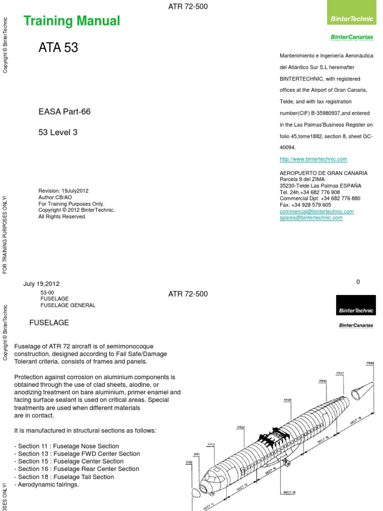 Training Manual: EASA Part-66 53 Level 3 | PDF | Fuselage | Beam ...