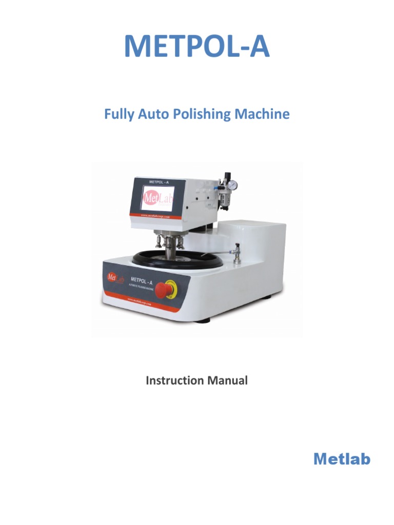 Metpol-A Manual - Polishing Machine | PDF | Switch | Pallet
