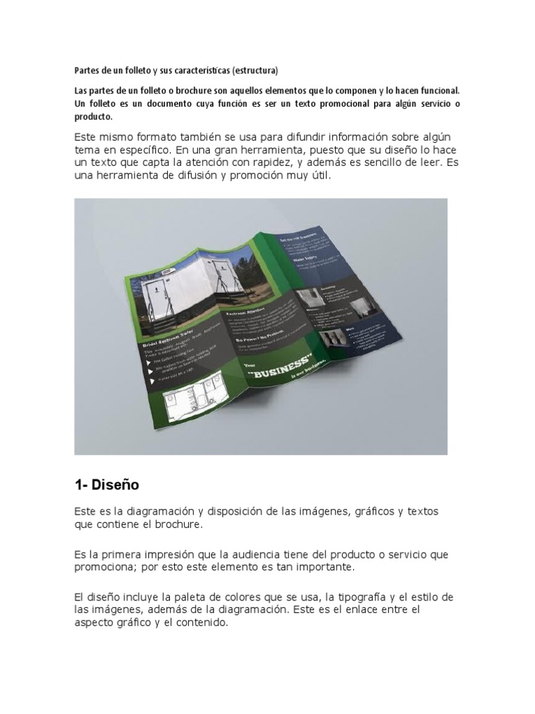 Partes y estructura de un folleto | PDF | Diseño | Diseño de página