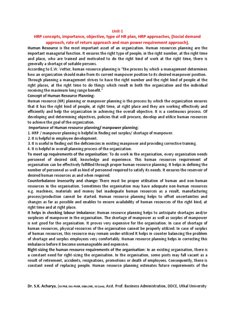 HRPD - Human Resources Planning and Development-1-2 | PDF | Human ...