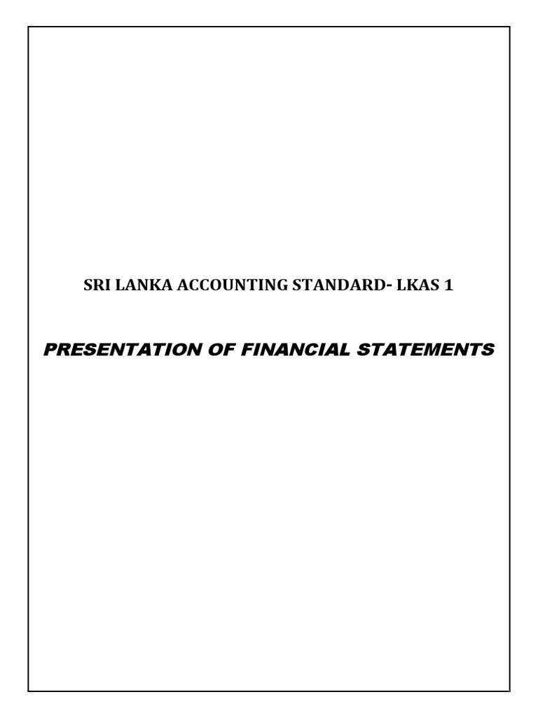 Sri Lanka Accounting Standard | PDF | Financial Statement | Balance Sheet