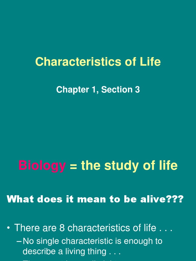 8 Characteristics of Life Explained | PDF | Life | Organisms