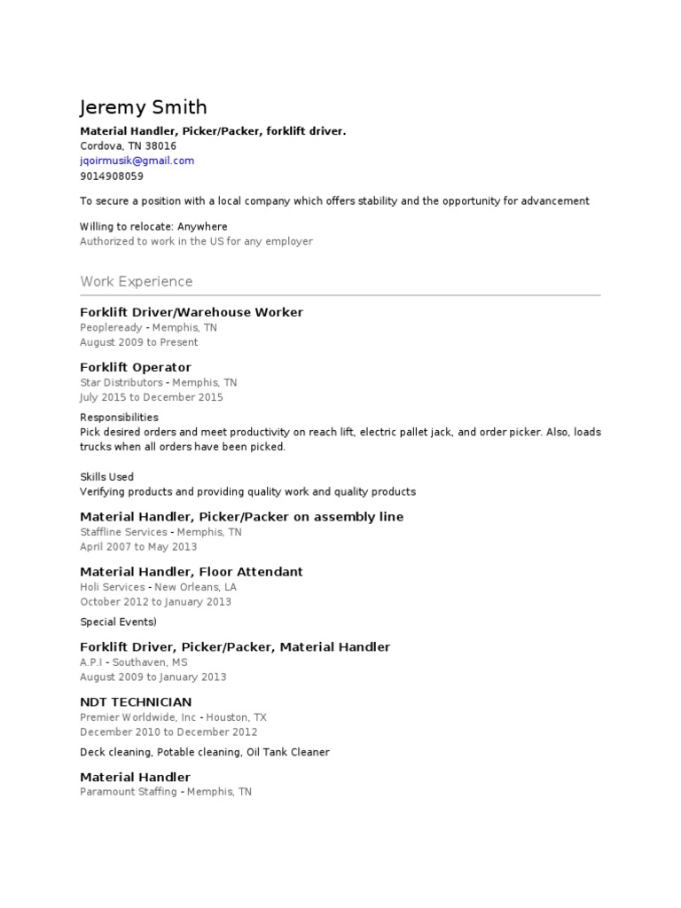 Jeremy Smith Resume | PDF