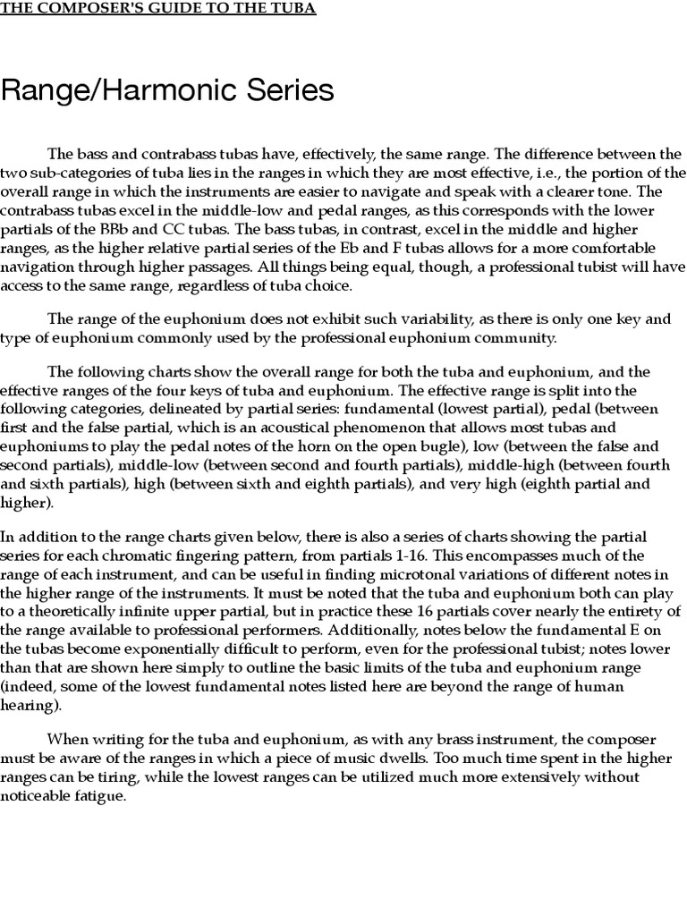 Range Tuba | PDF | Tuba | Music Theory