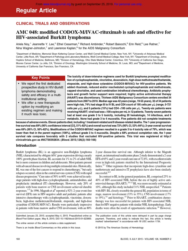 R Codox M Linfoma Burkitt | PDF | Management Of Hiv/Aids | Chemotherapy