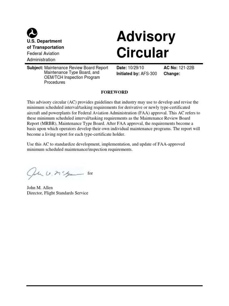 Advisory Circular: U.S. Department of Transportation | PDF | Federal ...