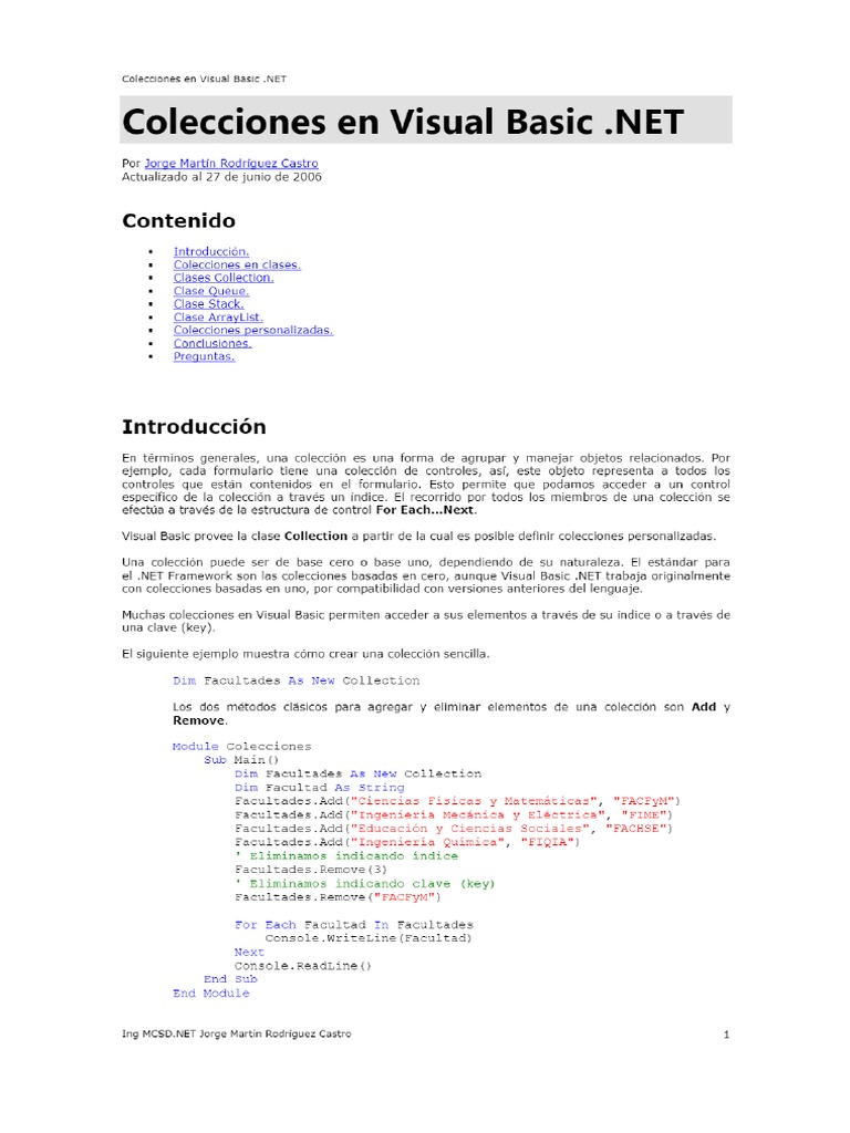 Colecciones en Visual | PDF