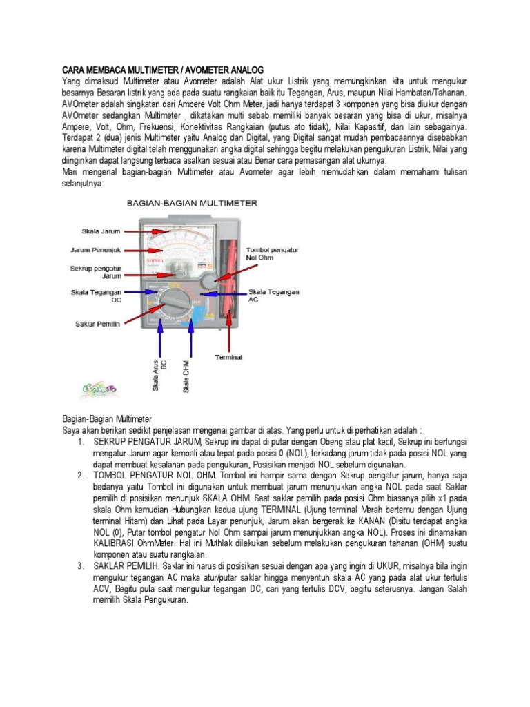 Cara Membaca Multimeter Avometer Analog | PDF
