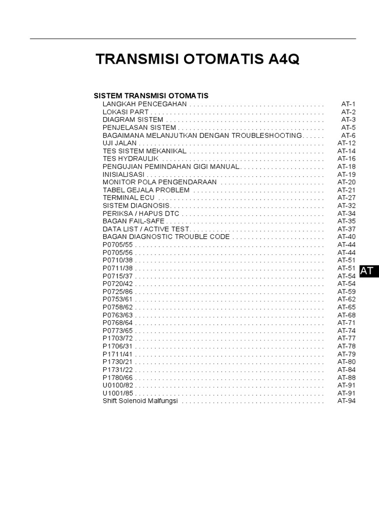 Transmisi Otomatis Xenia D36L | PDF