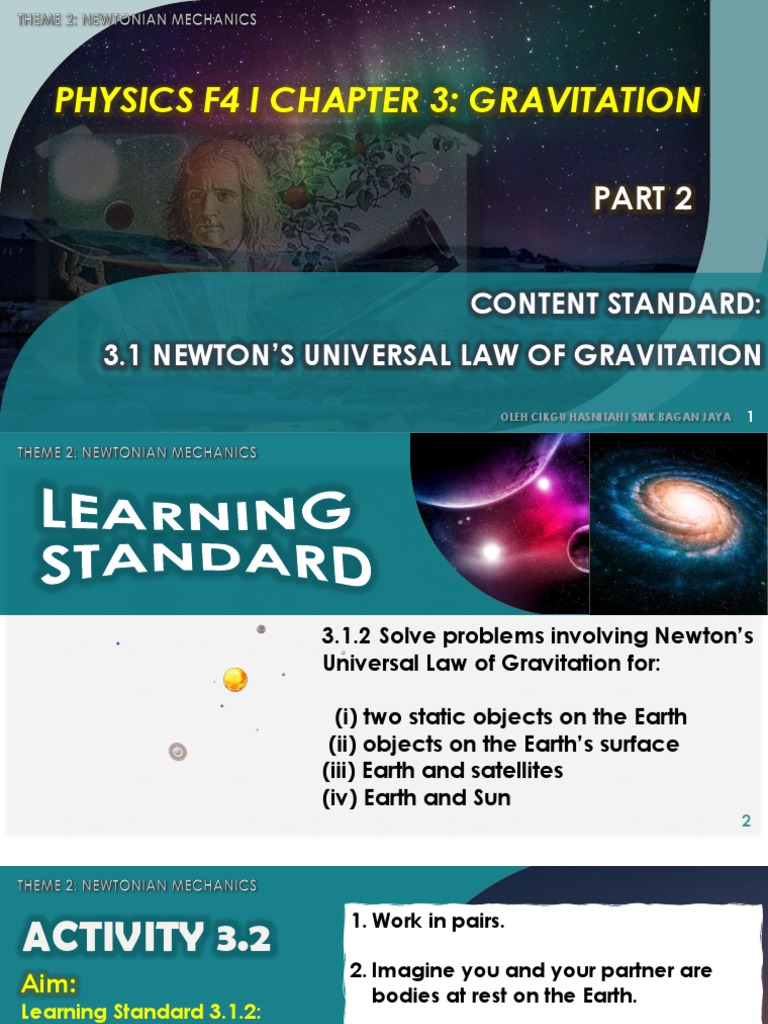 3.1 NEWTON'S UNIVERSAL LAW OF GRAVITATION PART-2 (Student's Copy) | PDF ...