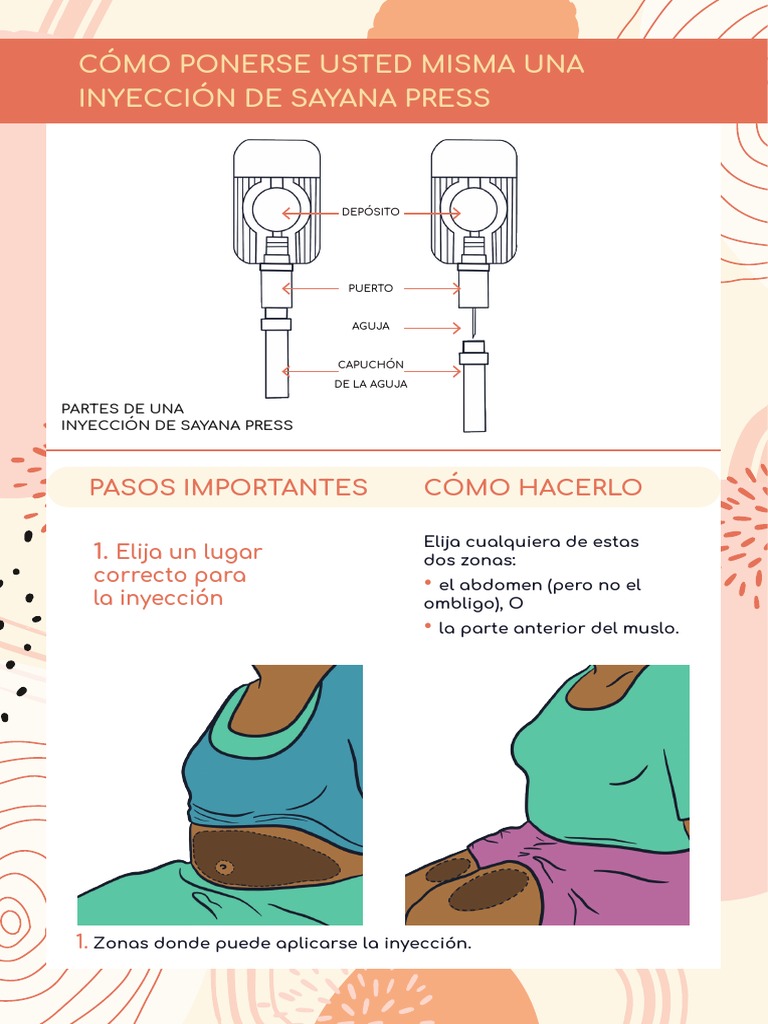 Instrucciones Autoinyeccion Sayana Press | PDF