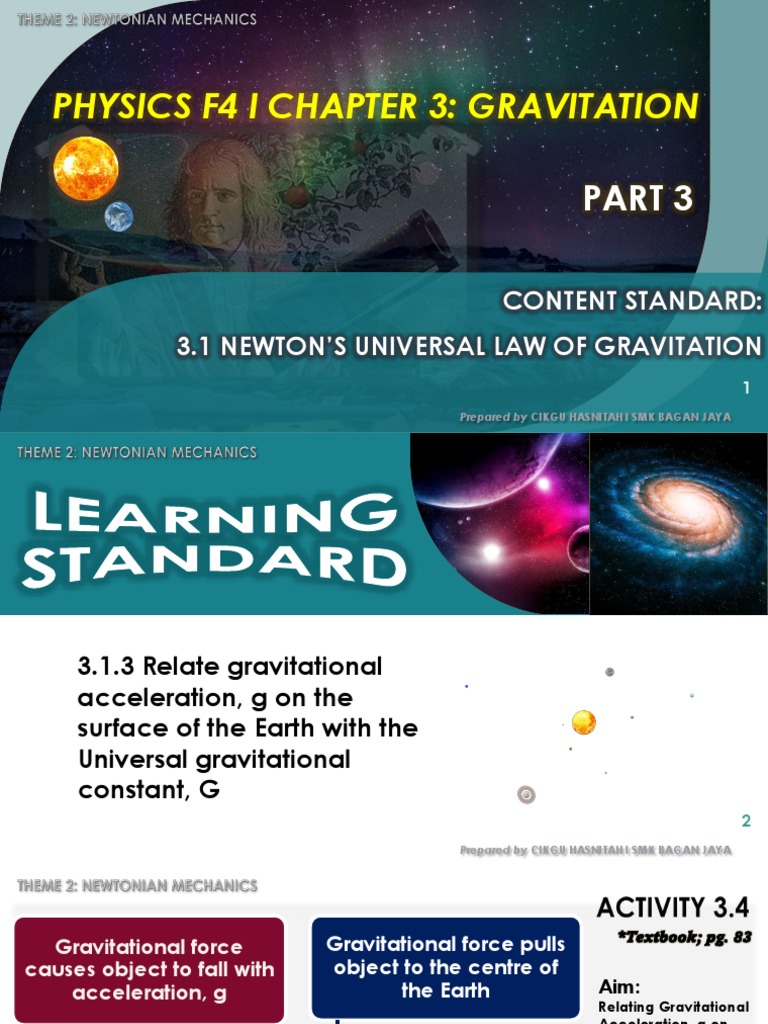 3.1 Newton's Universal Law of Gravitation Part-3 (Student's Copy ...