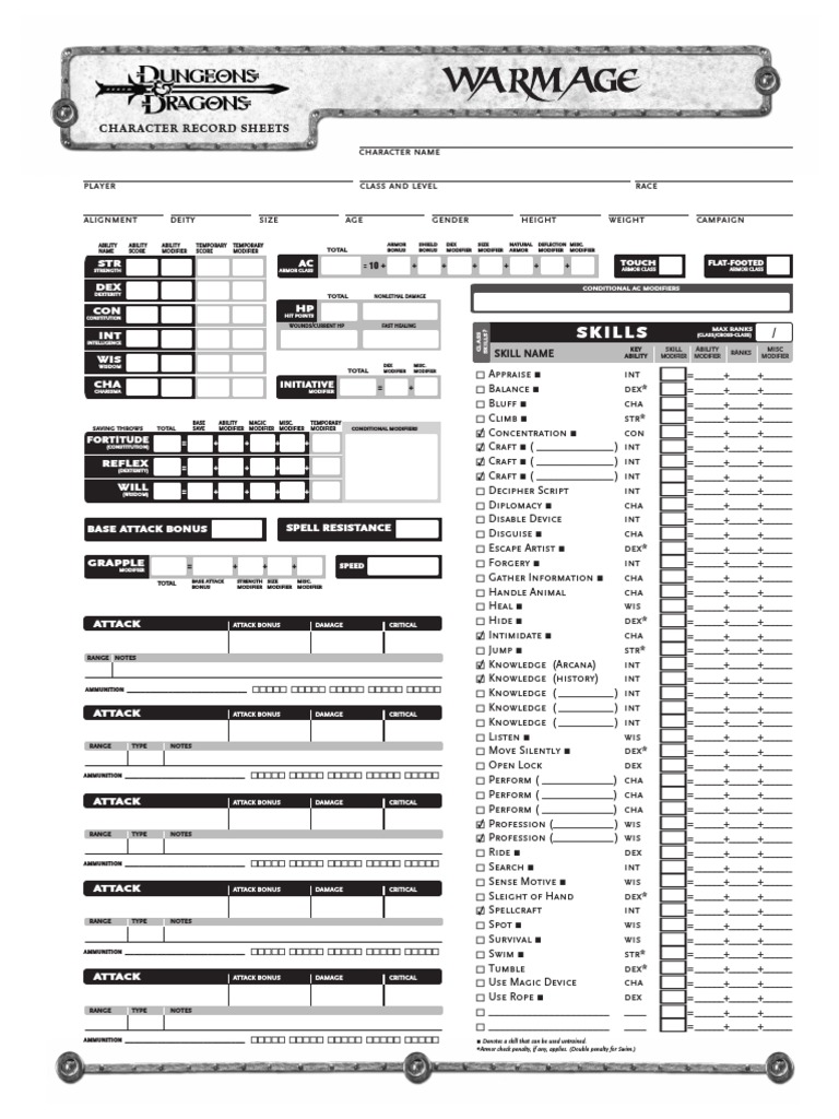 Warmage 4pg | PDF