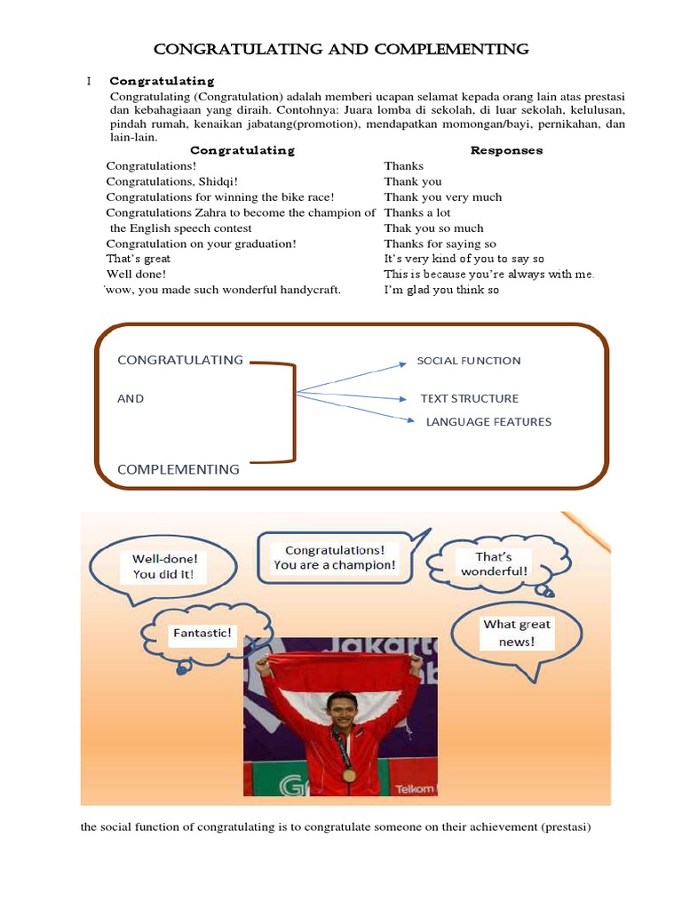 Congratulating and Complementing | PDF