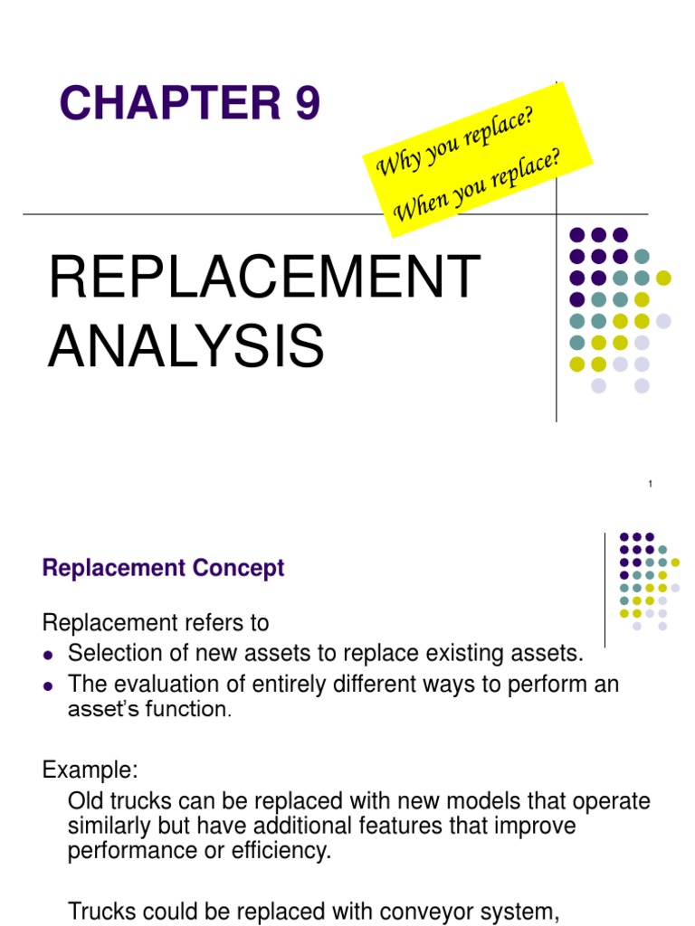 Engeco Chap 09 - Replacement Analysis Rev1 | PDF | Depreciation | Cost