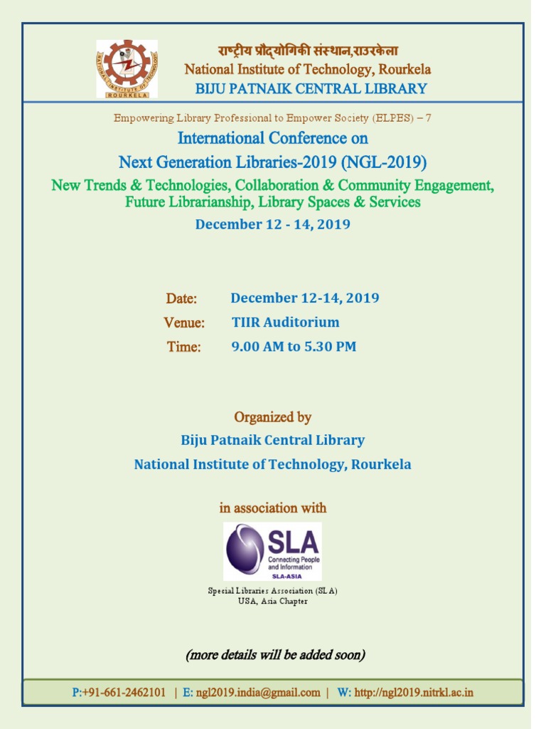 NGL-2019 - Call For Papers-2 | PDF | Libraries | Library Science