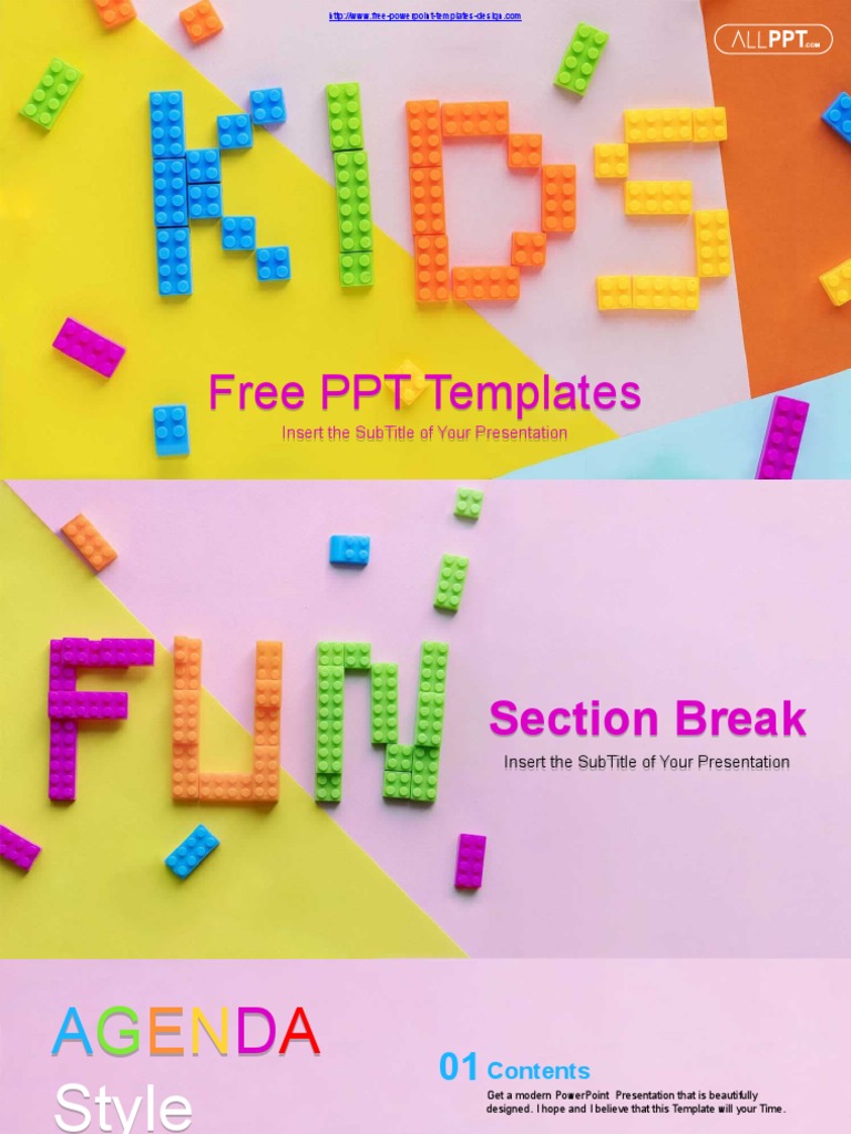 Kids Alphabet Blocks PowerPoint Templates | PDF