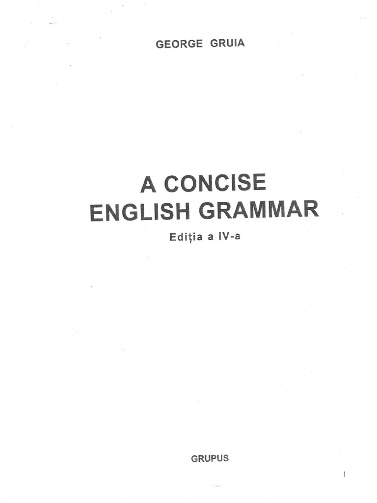A Concise English Grammar | PDF
