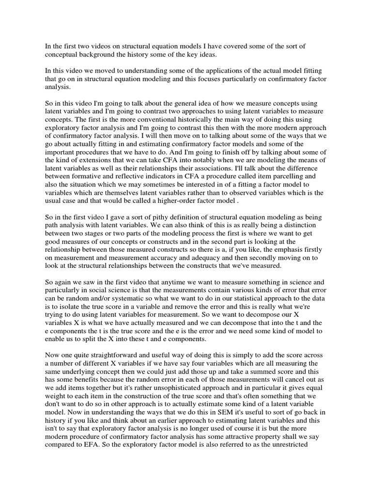 Confirmatory Factor Analysis Guide | PDF | Factor Analysis | Structural Equation Modeling