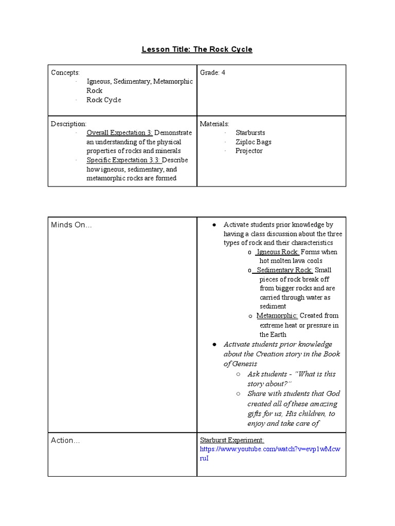 The Rock Cycle | PDF | Rock (Geology) | Sedimentary Rock