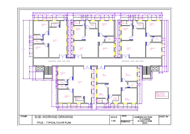 Sub:-Working Drawing: Title:-Typical Floor Plan | PDF | Queensland ...