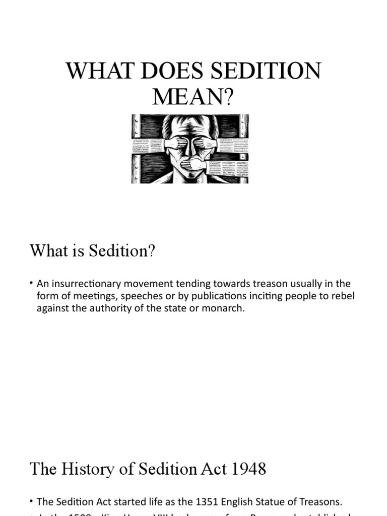 What Does Sedition Mean? | PDF | Justice | Crime & Violence
